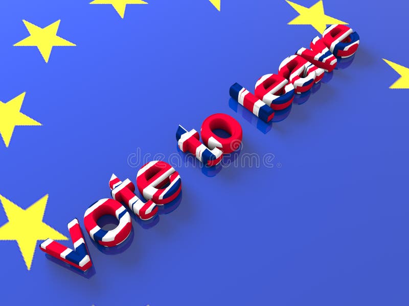 Words Vote To Leave Colors British Flag 3d Render Stock Illustrations ...