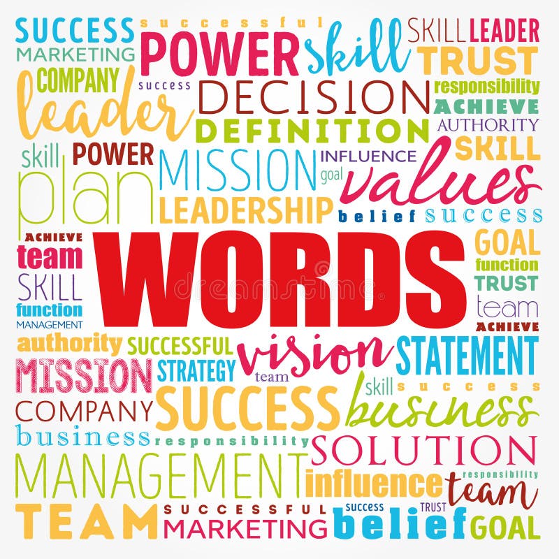 WORDS Word Cloud Collage, Business Concept Background Stock ...