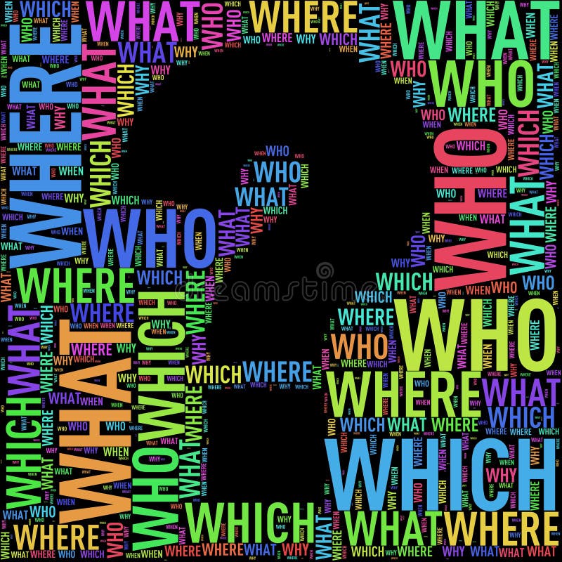 Wordtags De Wordcloud De Forme De Point D'interrogation Illustration ...