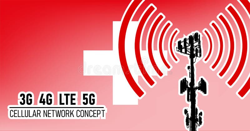 Switzerland in Danger of Mobile Networks Stock Illustration ...