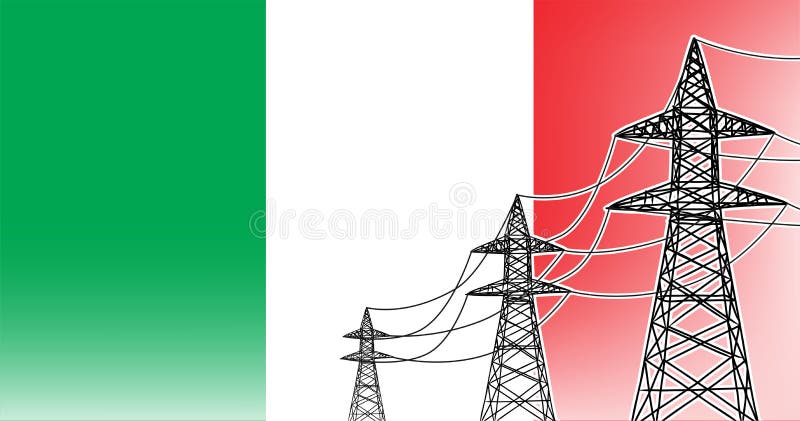 Italy Power Supply Lines Concept Stock Illustration - Illustration of ...