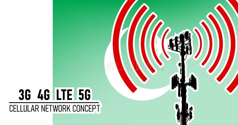 Pakistan in Danger of Mobile Networks Stock Vector - Illustration of ...