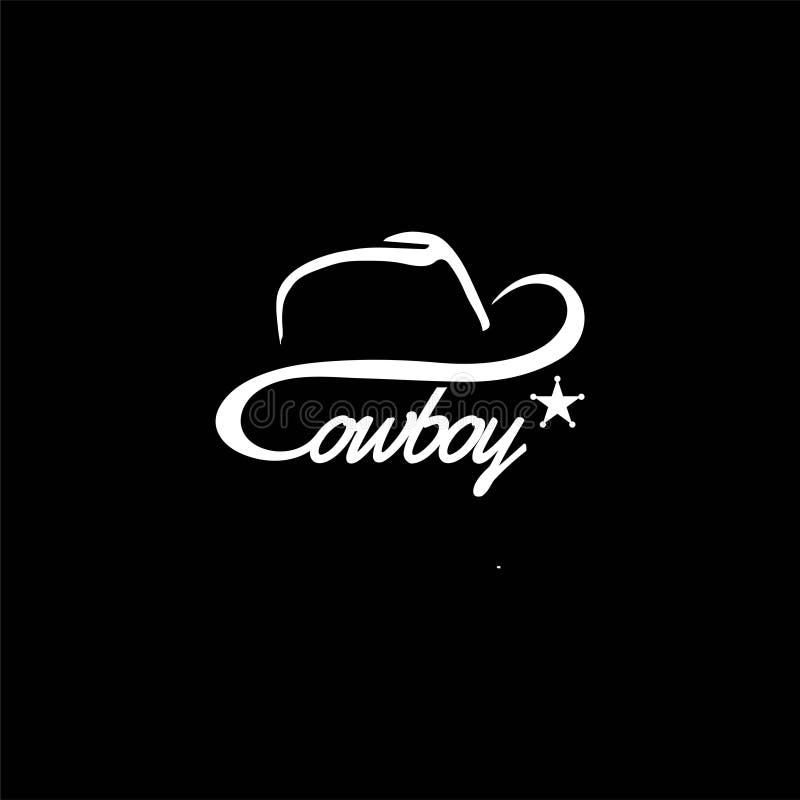 Vintage Letter Cowboy Hat Typography Logo Design Vector Stock Vector ...