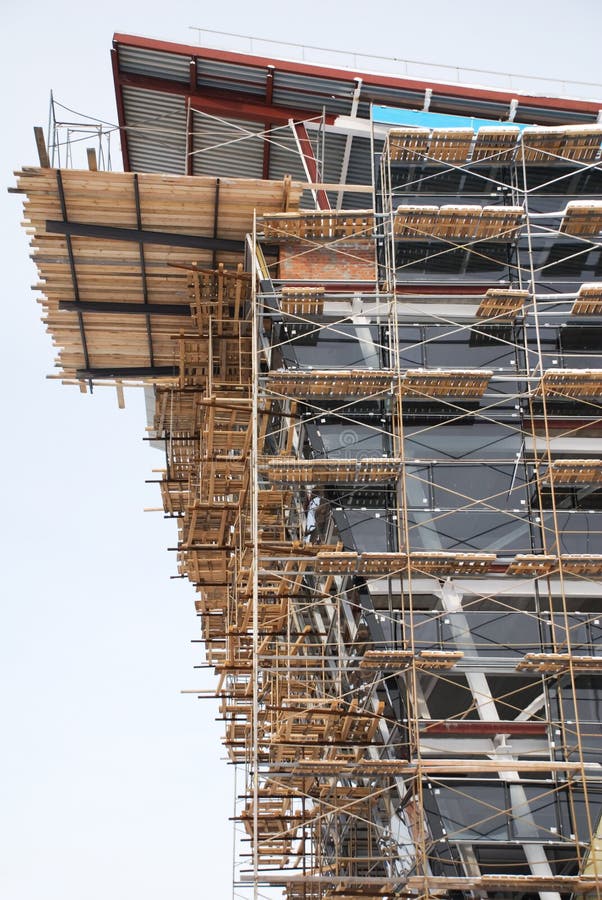 Work above a facade stock photo. Image of high, building - 13054358