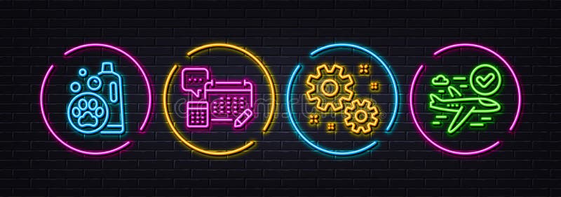 Work, Account and Pet Shampoo Minimal Line Icons. for Web Application ...