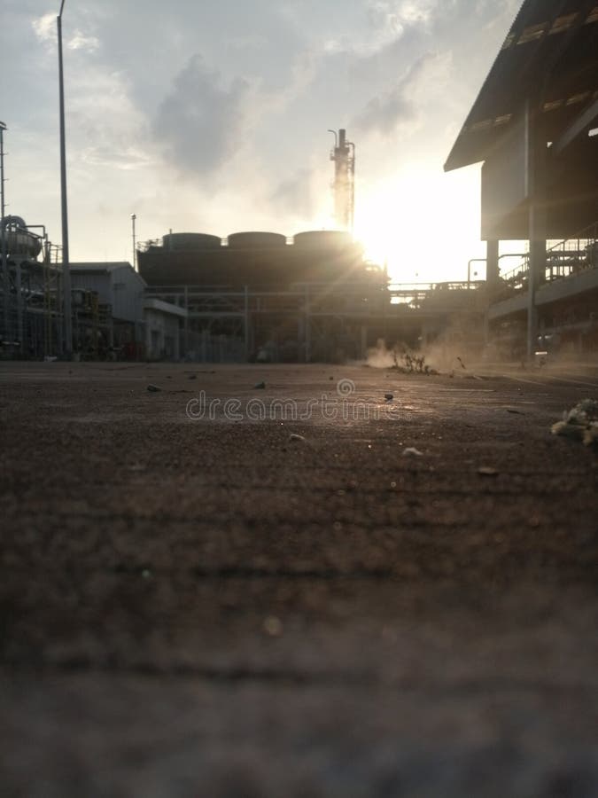 Work Afternoon Factory Outdoor Stock Image - Image of sunset, smoke ...