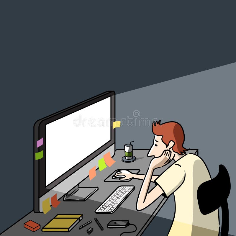 Work all night stock vector. Illustration of note, deadline - 85466667