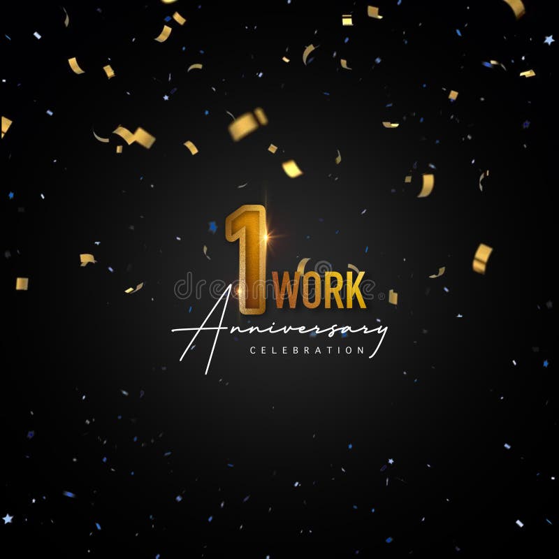 Work Anniversary Celebration Abstract with Golden Text Stock Image ...