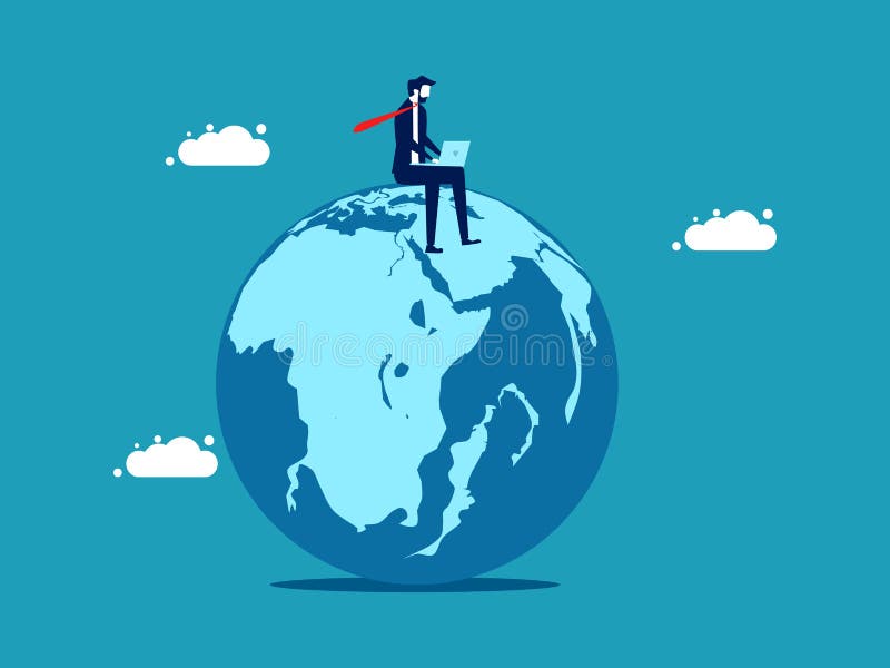 Work from Anywhere in the World. Business People Work in the World with ...