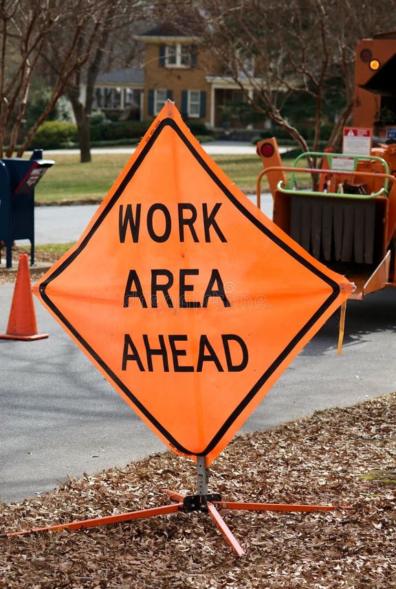 Work area sign stock image. Image of construction, city - 4180749
