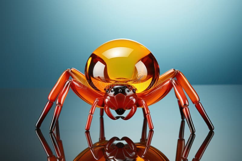 Work of Art of a Red Spider, Made of Liquid Metal. Stock Illustration ...