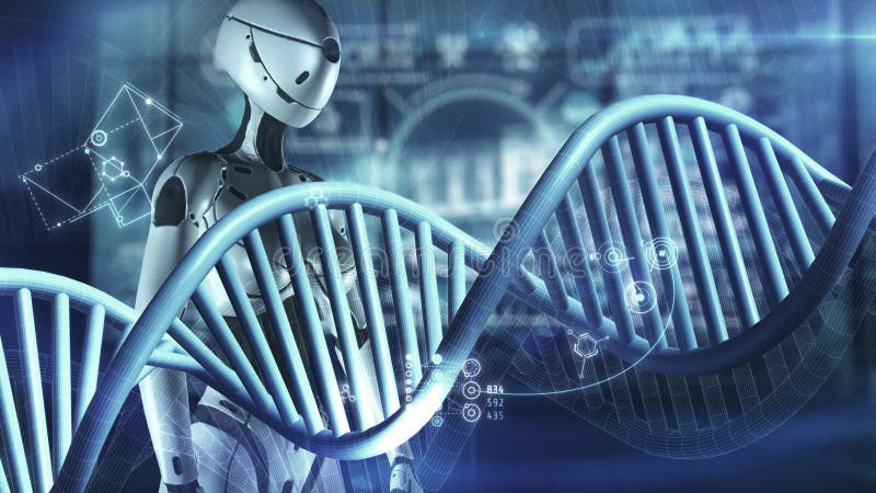 DNA Decoding by Artificial Intelligence. 3D Render Stock Video - Video ...