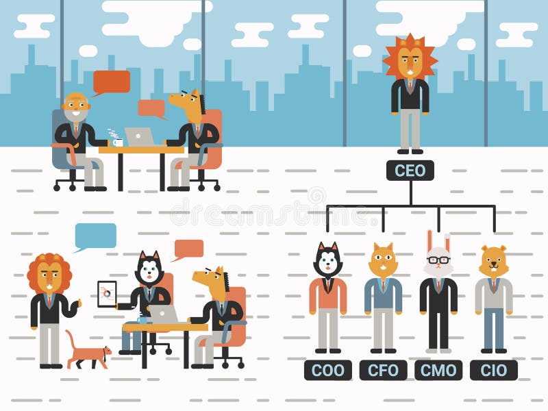 Work as animals stock vector. Illustration of board, animal - 59459431