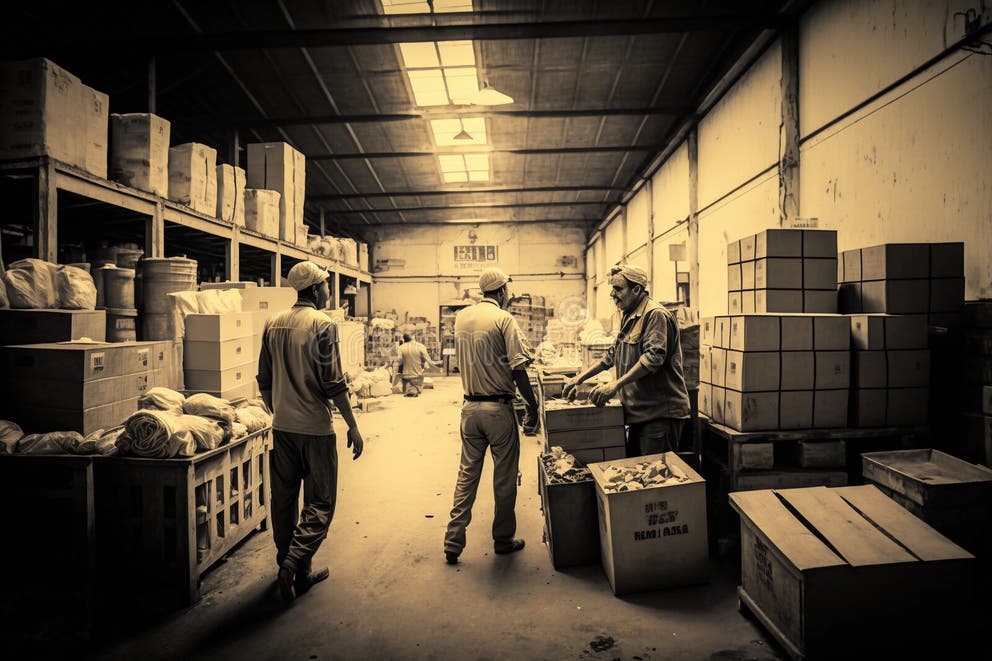 Work As a Storekeeper in a Warehouse. AI Generated Stock Illustration ...