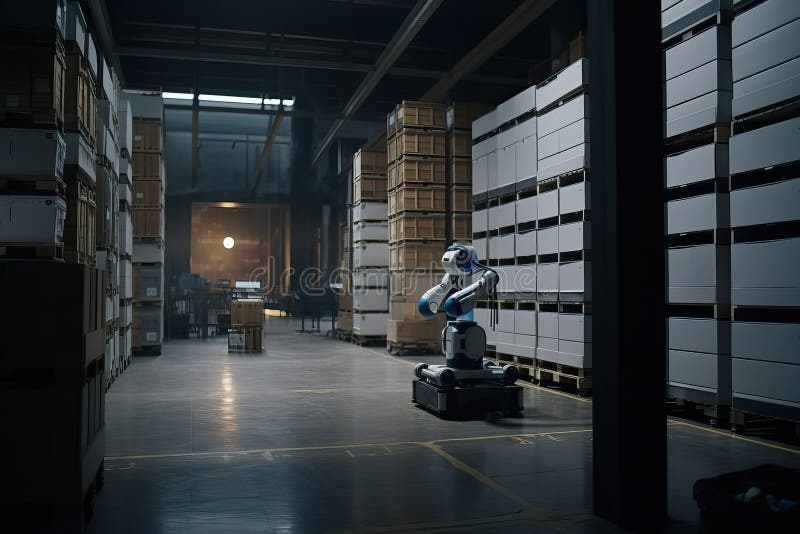 The Work of an Automated Robot in Sorting and Transit Warehouses ...