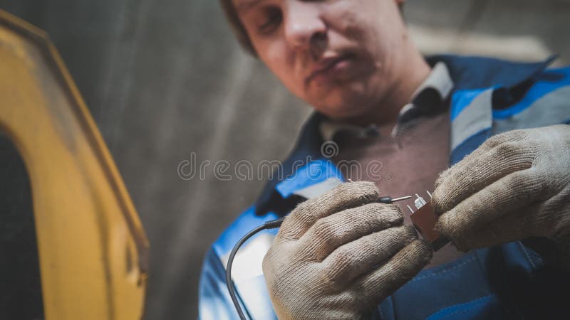 Work of Automotive Electrician - Checking Electro Components in Car ...