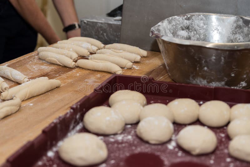 Work in the Bakery - Closeup of White Bread Stock Image - Image of ...