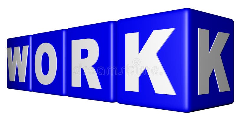 Work - Blue cubes stock illustration. Illustration of earn - 28718935
