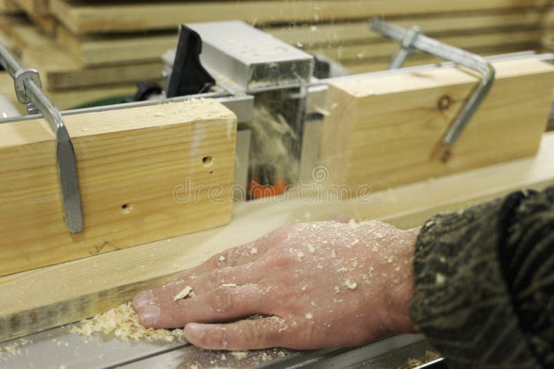 Work with Board and Batten on the Milling Machine Stock Photo - Image ...