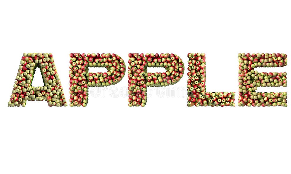 A Vibrant and Fun APPLE Typography Design Made Entirely from Realistic ...