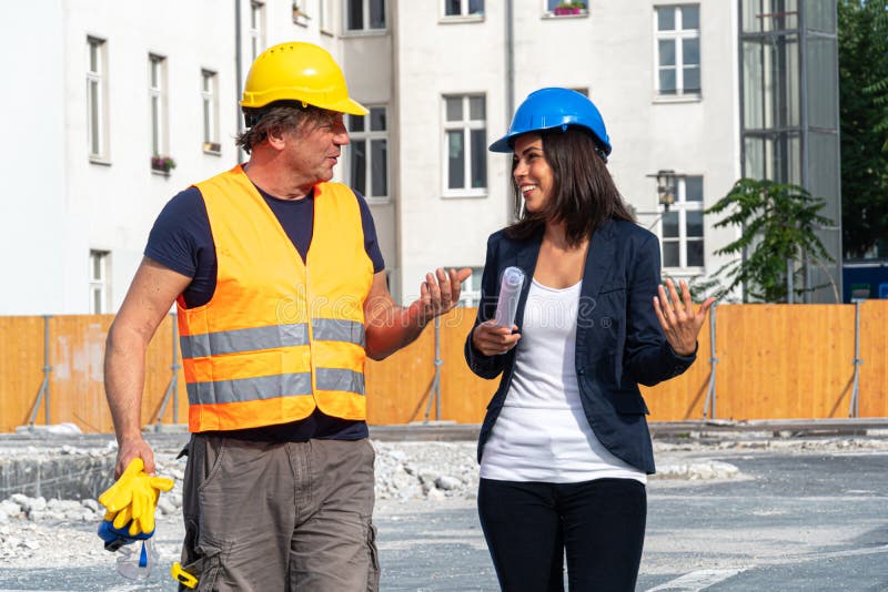 Work Break on Construction Site Stock Image - Image of manual, building ...