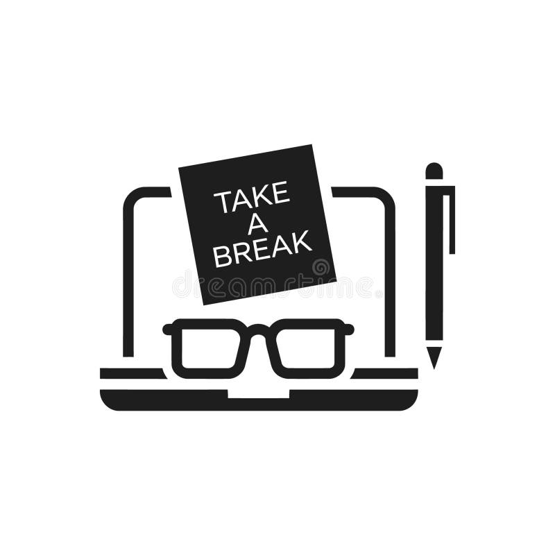 Work Break Reminder Rest Icon Stock Vector - Illustration of glasses ...