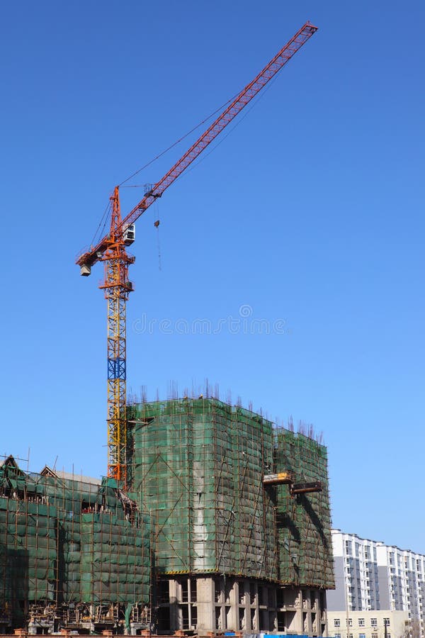 Work on a Building Area. Industry Construction Stock Image - Image of ...