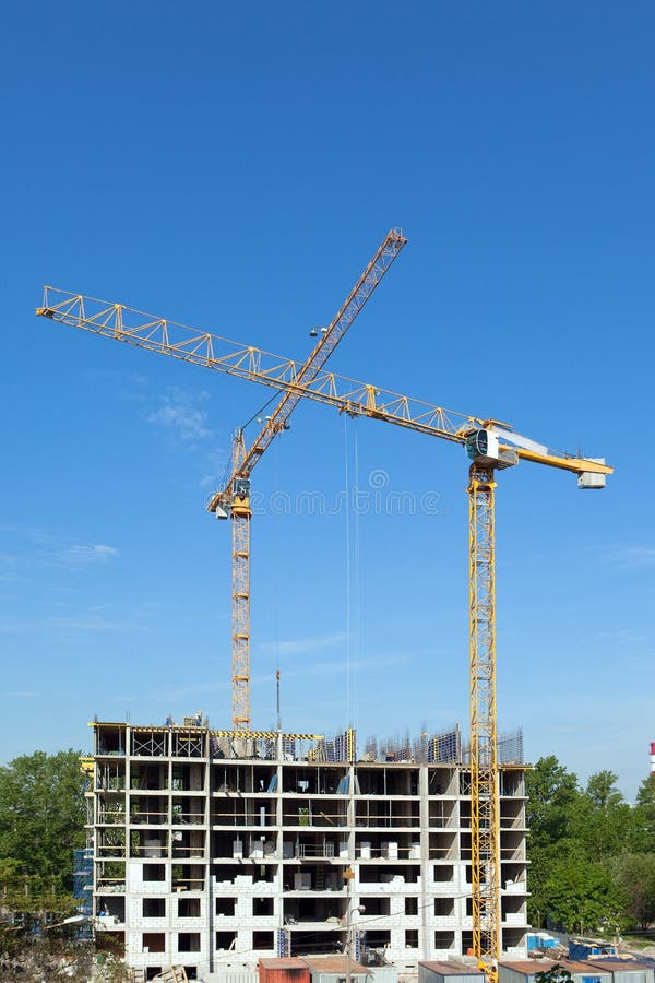 Work on a Building Area. Industry Construction Stock Image - Image of ...
