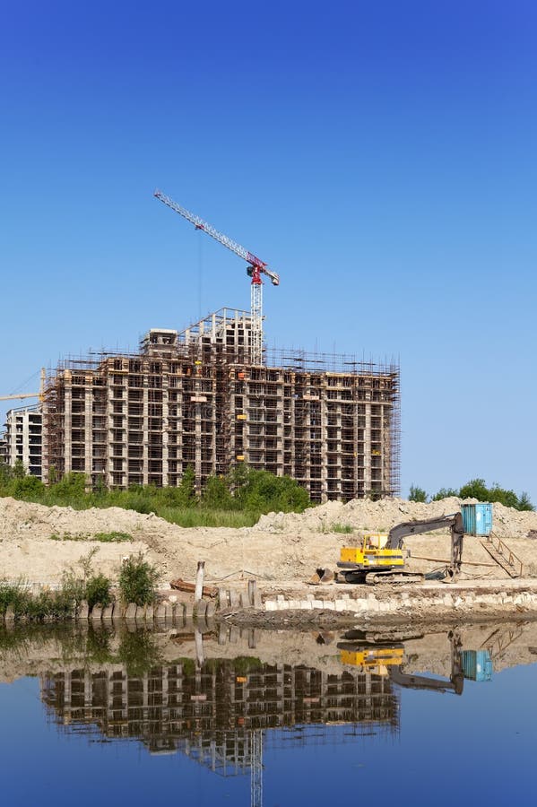 Work on a Building Area. Industry Construction Stock Photo - Image of ...