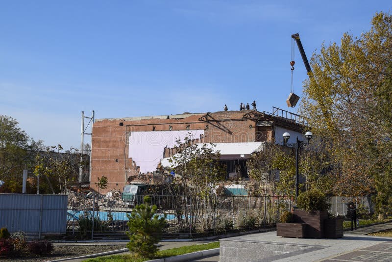 Work on the Building Repair, Demolition of Old Elements. Descent ...