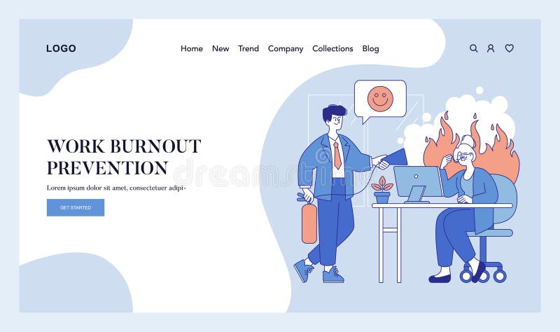Work Burnout Prevention. Flat Vector Stock Vector - Illustration of ...