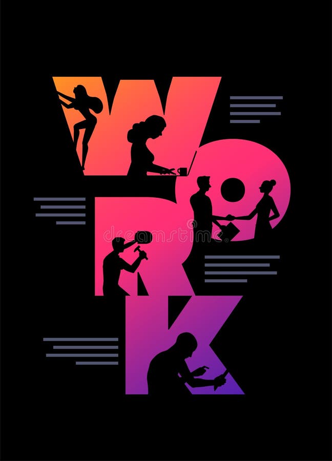 Work Business Concept Poster Design Template Stock Vector ...