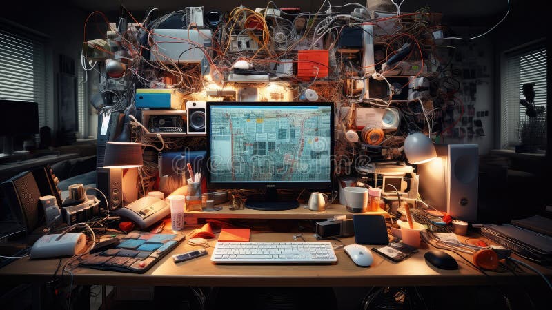 Work busy computer stock illustration. Illustration of work - 305877888