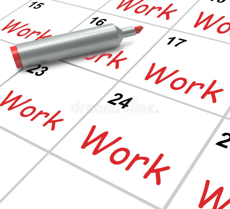 Work Calendar Shows Employment Job and Stock Illustration ...