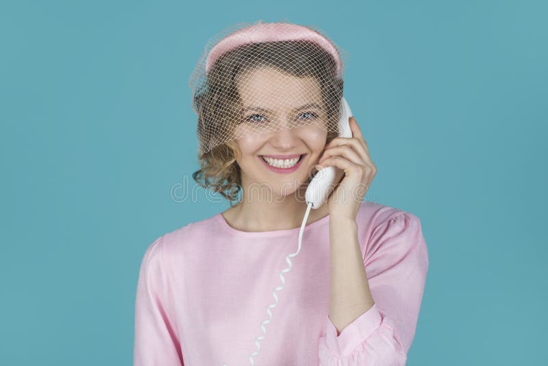 Work in Callcenter. Female Secretary with Phone Doing Customer Service ...