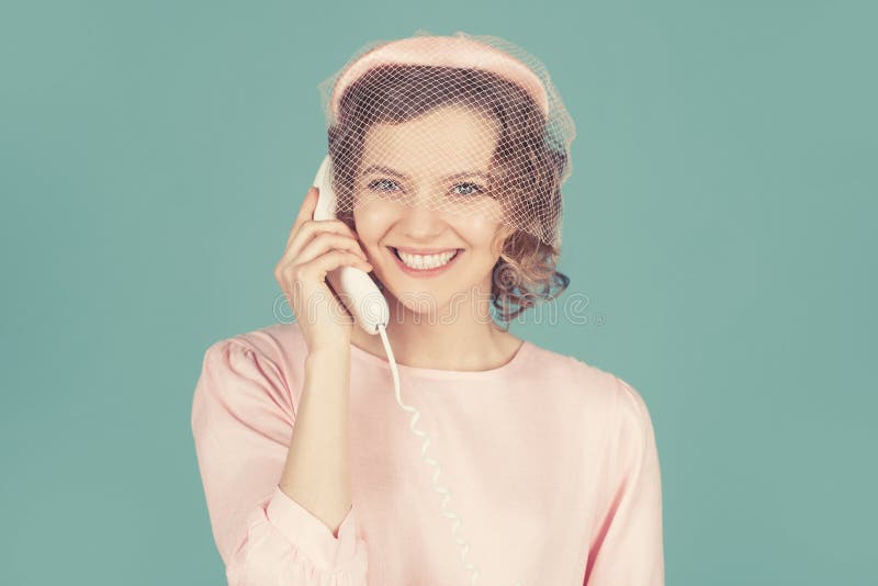 Work in Callcenter. Female Secretary with Phone Doing Customer Service ...