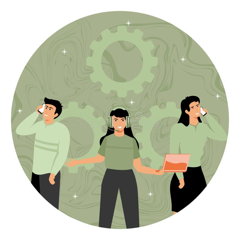 Work Calls.Team Working Together in Communication and Technology ...