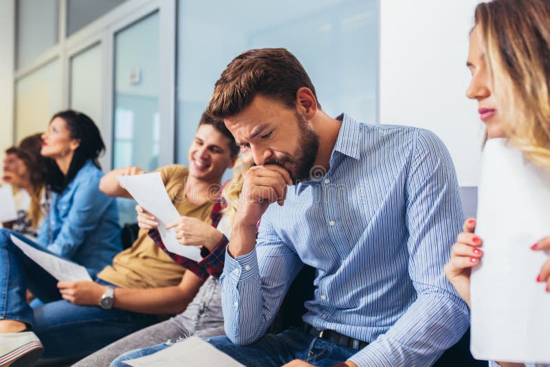 Work Candidates Waiting for Job Interview Stock Image - Image of ...