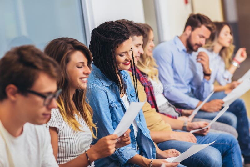 Work Candidates Waiting For Job Interview Stock Photo - Image of office ...