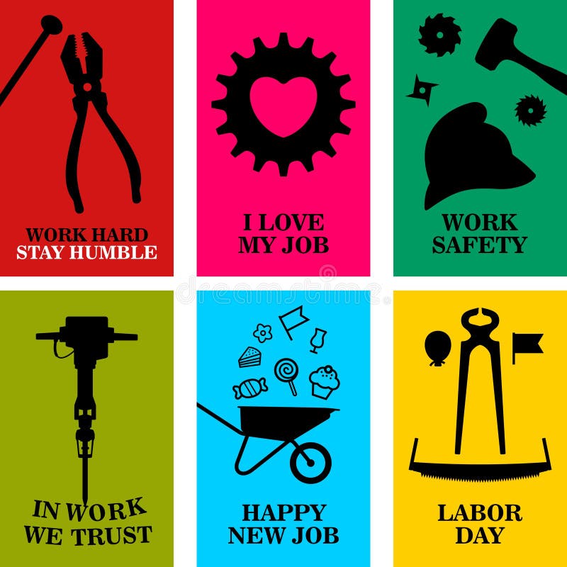 Work cards stock vector. Illustration of design, labor - 55335894