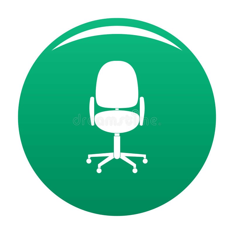 Work Chair Icon Vector Green Stock Vector - Illustration of officelife ...