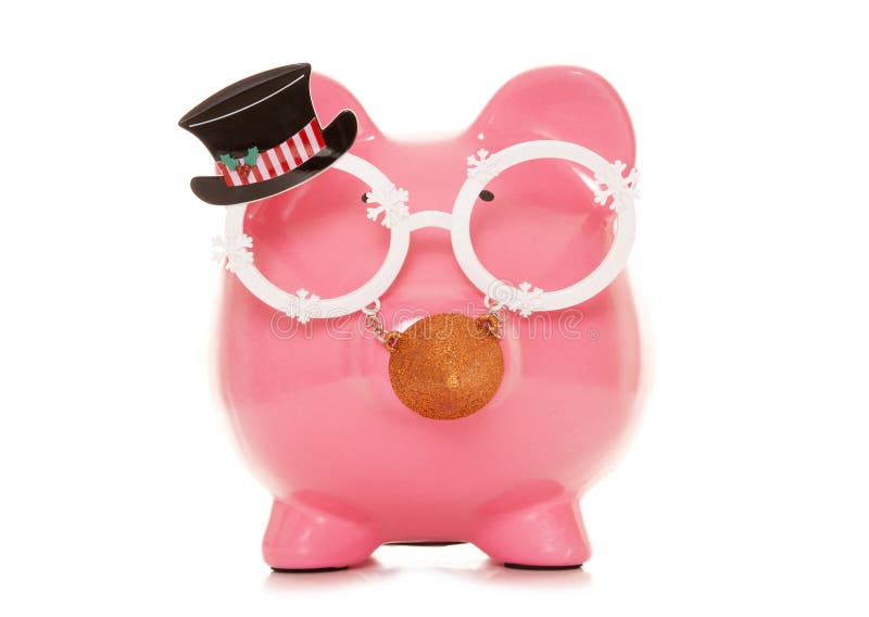 Work Christmas Party Piggy Bank Stock Image - Image of money, bedgeting ...