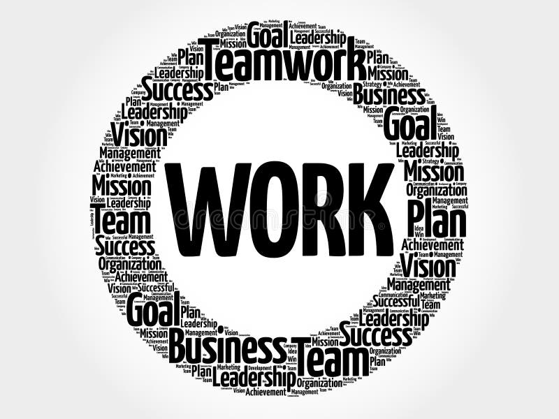 Work circle word cloud stock illustration. Illustration of achievement ...