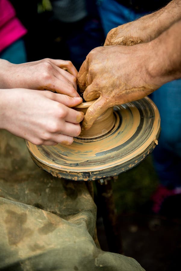 Work with clay stock image. Image of potter, creation - 73295327