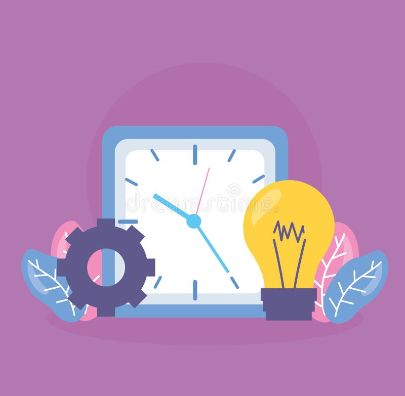 Work clock bulb stock vector. Illustration of design - 145365300