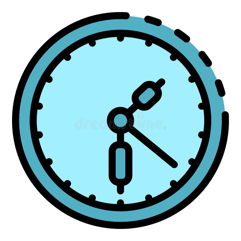 Work Clock Icon Color Outline Vector Stock Vector - Illustration of ...
