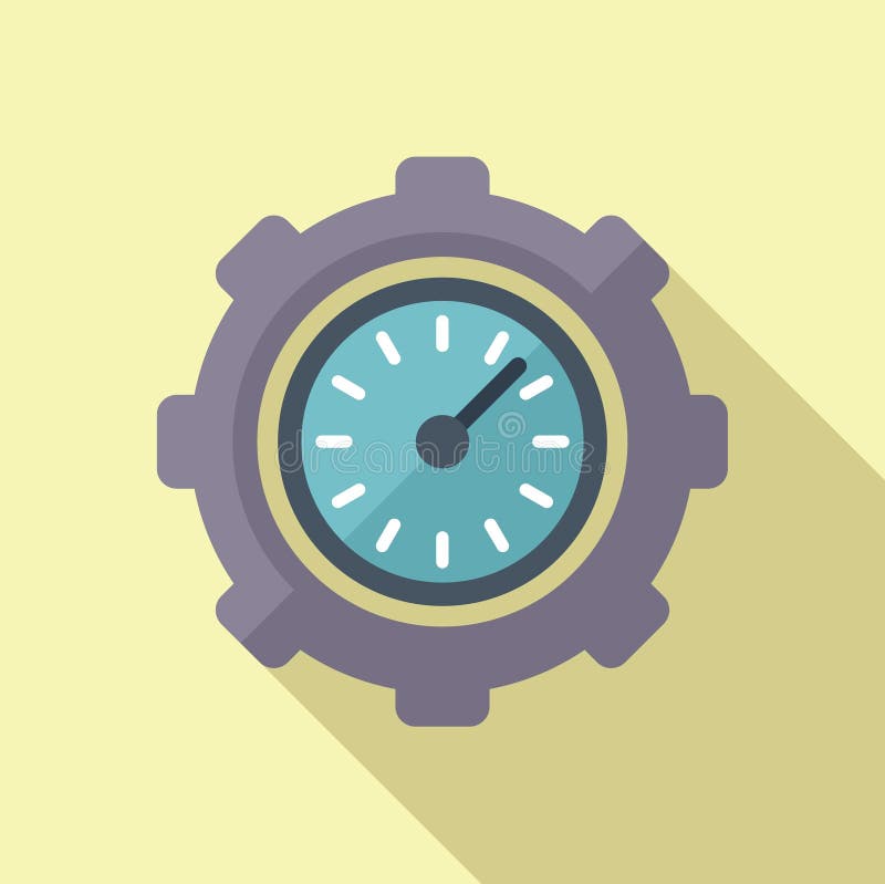 Work Clock Icon Flat Vector. Work Time Stock Vector - Illustration of ...