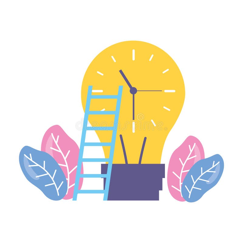 Work clock bulb stock vector. Illustration of management - 142679601