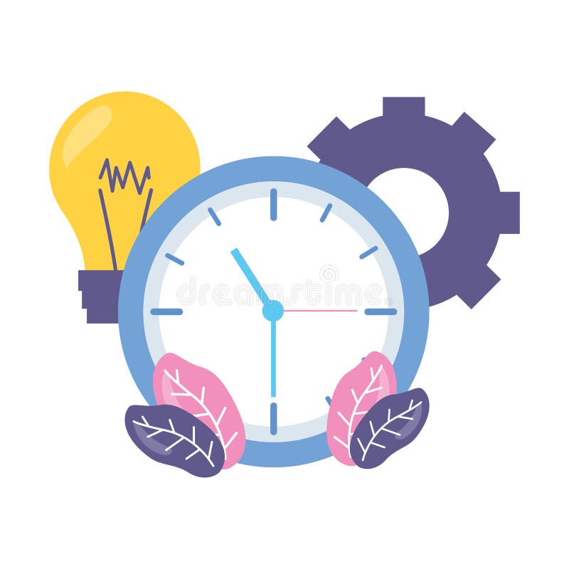 Work clock bulb stock vector. Illustration of efficiency - 142682521