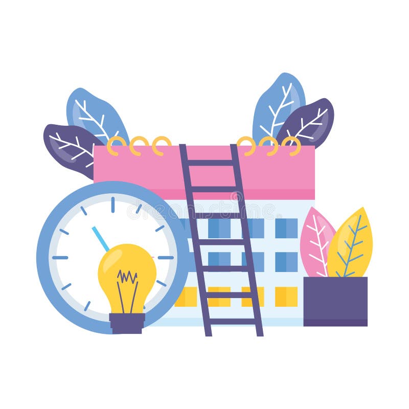 Work clock time calendar stock vector. Illustration of idea - 142760605